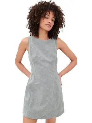 Free People Atlas Faux Suede Mini Dress - Wild Dove