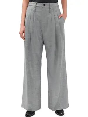 JAMIE HALLER Triple Pleat Trousers - Pepper