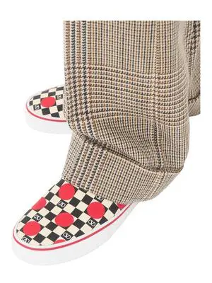 Valentino Garavani And Vans Slip-on Sneaker In Fabric With Vlogo Checkerboard Print And Polka Dot Detail - Butter/black/rouge Pur