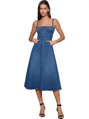 L'AGENCE L'AGENCE Jovie Denim Bustier Midi Dress