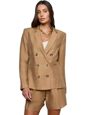 L'Agence Colin Linen-blend Blazer - Latte