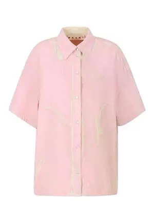 Marni Short-sleeved Denim Shirt - Pink