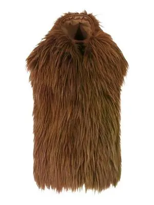 GIORGIO ARMANI Fur-Collar Sleeveless Jacket