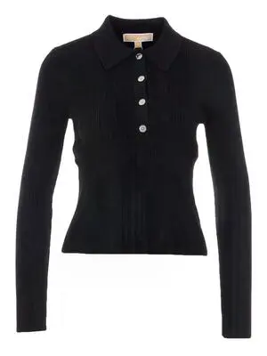 Michael Kors Long-sleeve Polo Shirt - Black