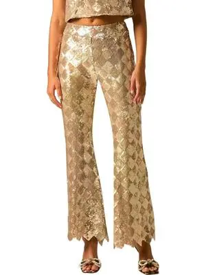 JBQ Kingston Sequin-embellished Trousers - Gold