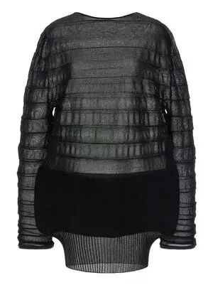 Issey Miyake Asymmetrical-hem Long-sleeve Blouse - Black