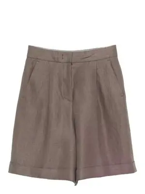 Peserico Pleated-front Shorts - Brown