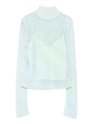 Simkhai Openwork Turtleneck Sweater - Blue