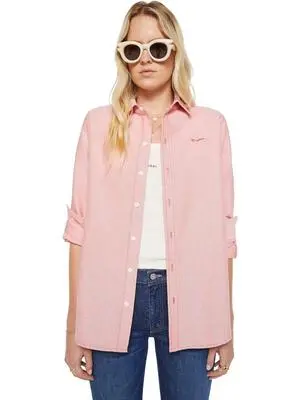 MOTHER The Bestie Embroidered Shirt - Red