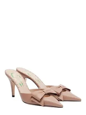 Valentino Garavani Bow-detail Leather Mules - Pink