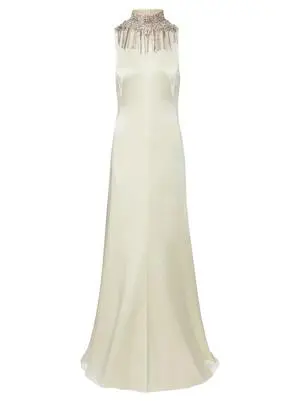 Alexander McQueen Embellished Satin Gown - Yellow
