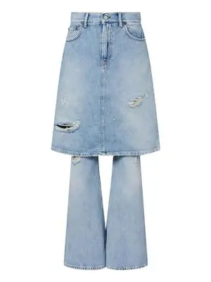 Acne Studios Distressed Layered Wide-leg Jeans - Blue