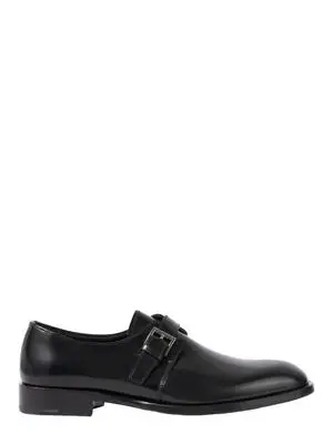 Prada Leather Monk Strap Shoe - Black