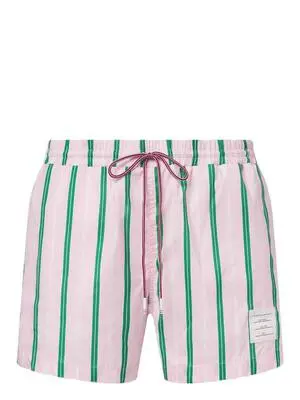 Thom Browne Striped Swim Trunks - Pink