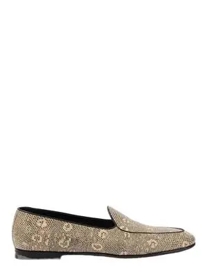 Manolo Blahnik Modena Snake-effect Leather Loafers - Beige