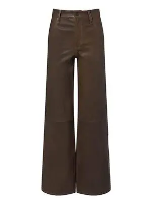 FRAME Le Slim Palazzo Leather Wide-leg Pants - Brown
