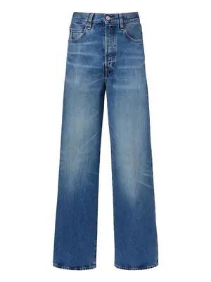 FRAME The Collegiate Wide-leg Jeans In Brine New Fray - Blue