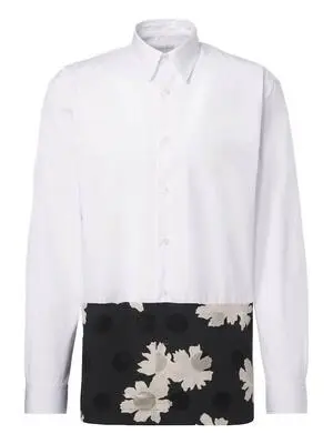 Dries Van Noten Paneled Cotton Poplin Shirt - White