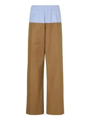Dries Van Noten Paneled Cotton Twill Wide-leg Pants - Beige