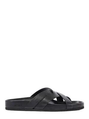 TOM FORD Leather Slides - Black
