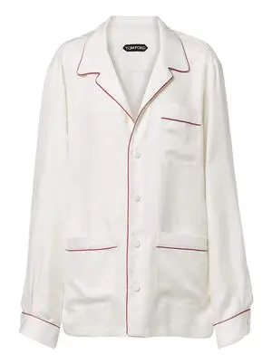 TOM FORD Silk Twill Pajama Shirt - White