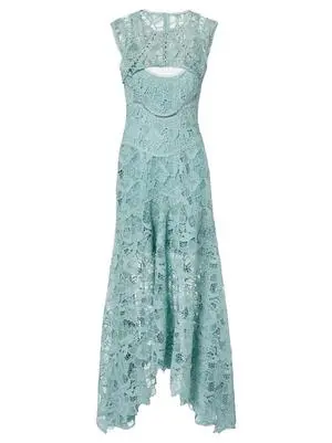 Costarellos Janica Silk Lace Gown - Blue