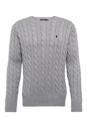 Polo Ralph Lauren Cable-knit Cotton Quarter-zip Sweater - Grey