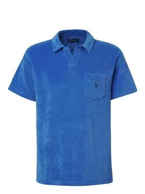Polo Ralph Lauren Logo Cotton-blend Terry Polo Shirt - Blue