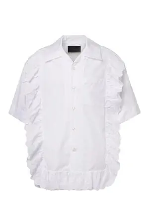 Simone Rocha Ruffled Cotton Poplin Shirt - White