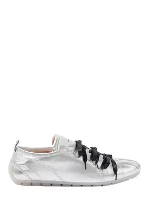Simone Rocha Ballerina Grip Metallic Leather Sneakers - Silver