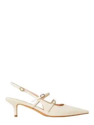 TWINSET Pointed Slingback With Belts And Low Heel - White