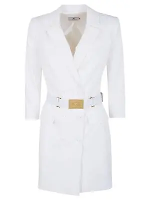 Elisabetta Franchi Mini Belt Dress - White