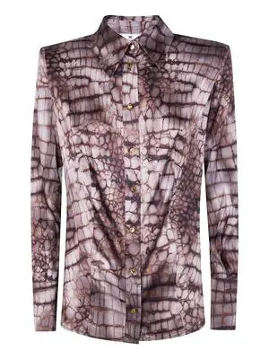 Elisabetta Franchi Printed Shirt - Brown