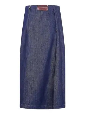 Dries Van Noten Sonista Denim Round Midi Skirt - Blue