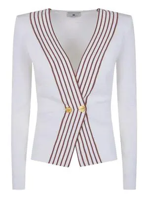 Elisabetta Franchi V-neck Tricot Sweater - White