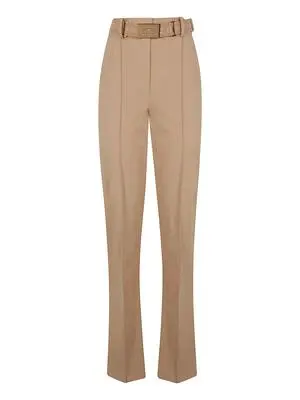 Elisabetta Franchi Belted Trousers - Brown