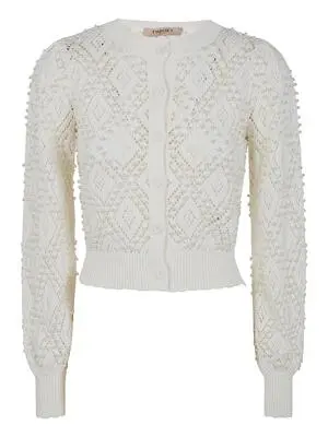 TWINSET Round Neck Cotton Cardigan
