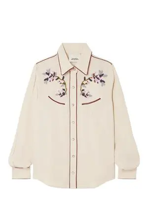 Isabel Marant Yzea Embellished Cady Shirt - Ecru