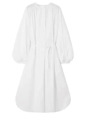 Loulou De Saison Vitti Oversized Belted Midi Dress - White