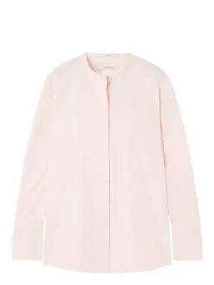 Another Tomorrow Organic Cotton Blouse - Pastel Pink