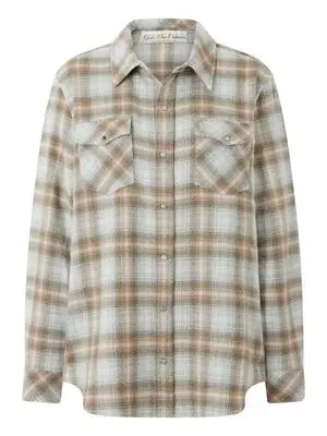 GOD’S TRUE CASHMERE Checked Cashmere Shirt Mint
