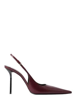 Victoria Beckham Leather Slingback Pumps - Burgundy