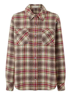 GOD'S TRUE CASHMERE Balance Checked Cashmere Shirt - Neutrals