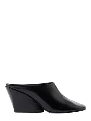 Proenza Schouler Slant Leather Mules - Black
