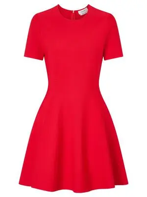 Alexander McQueen Knitted Fit-and-flare Mini Dress - Red