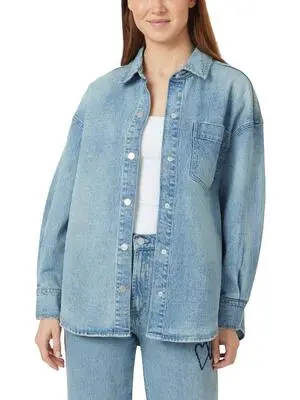 Habitual Hearted Denim Shirt Jacket - Aire