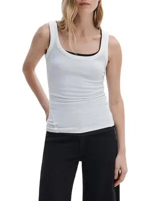 Rag & Bone The Essential Rib U-neck Tank - White