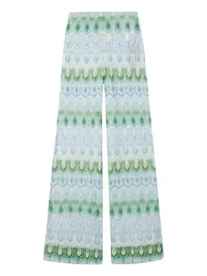 Missoni Metallic Crochet-knit Wide Leg Pants - Blue