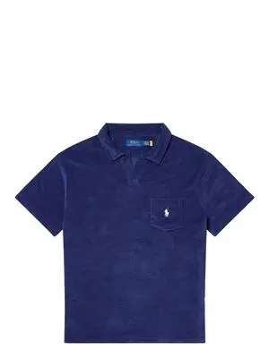 Polo Ralph Lauren Logo-embroidered Cotton-blend Terry Polo Shirt - Blue