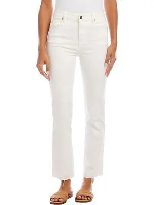 Karen Kane Raw Hem Straight Leg Jeans - White